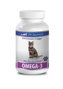 pet supplements cat omega 3 fatty acids - omega 3 - for cats - heart brain and joint function - softgels - cat joint health supplement - 1 bottle (180 softgels)