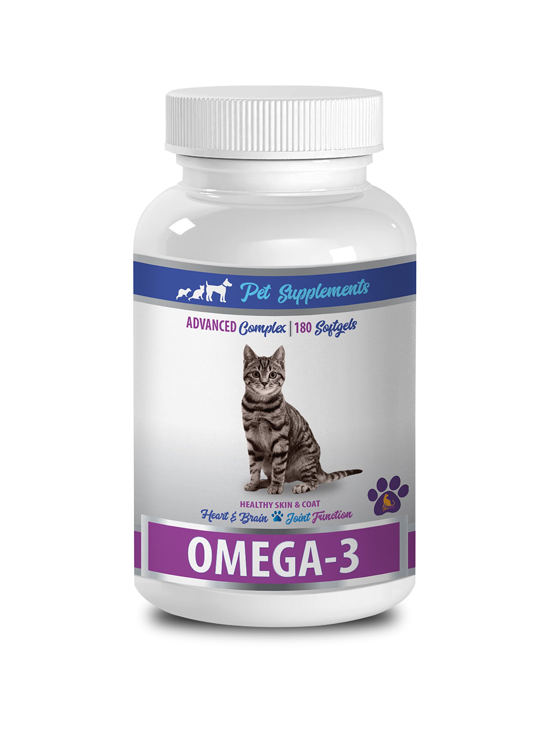 PET SUPPLEMENTS cat Omega 3 Fatty acids - Omega 3 - for Cats - Heart Brain and Joint Function - SOFTGELS - cat Joint Health Supplement - 1 Bottle (180 SOFTGELS)