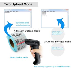 2D Wireless Barcode Scanner,Symcode Datamatrix PDF417 QR Code Handheld Reader for Screen and Printed Bar Code Scan, Works with Windows Mac and Linux PC POS