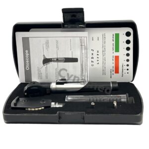 Premium Fiber Optic 3.2V Pro Led Otoscope Set Ent with Hard Case Plus 1 Extra Bulb Cynamed