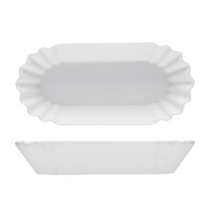 fortessa fortaluxe food truck chic hot dog plate, 8.25 x 4-inch, set of 4