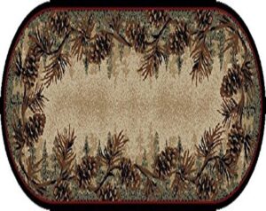 mayberry rugs rustic lodge mount le conte area rug, 2'2" x 5'3" oval