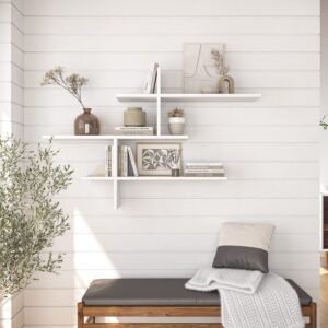 ada home décor webster wall shelf, 48.5'' x 31.5'' x 8.5'', white