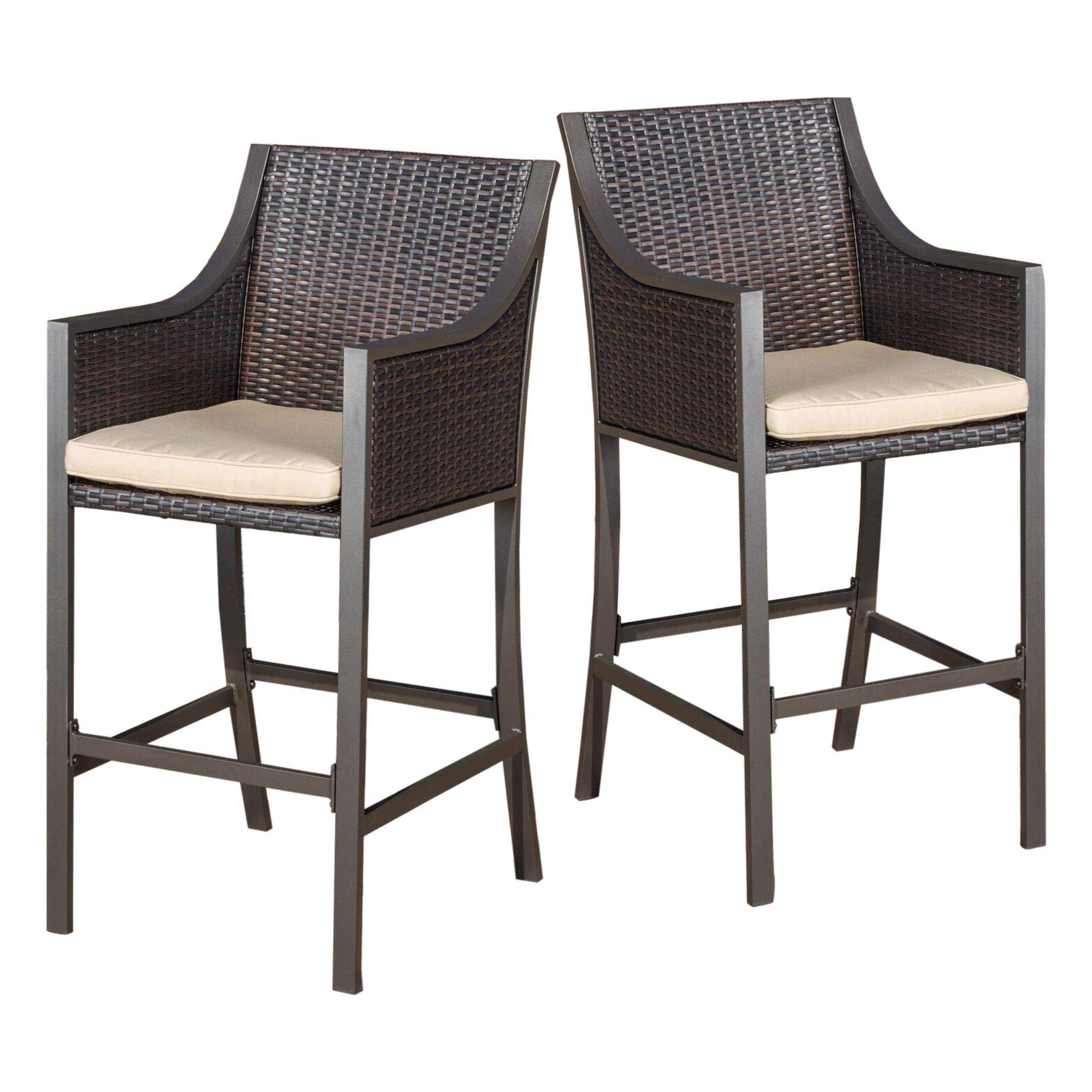 Christopher Knight Home Riga Bar Stools, 2-Pcs Set, Multibrown