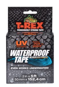 t-rex 285988 waterproof tape, 2-inch x 5 ft, 3-inch core, black