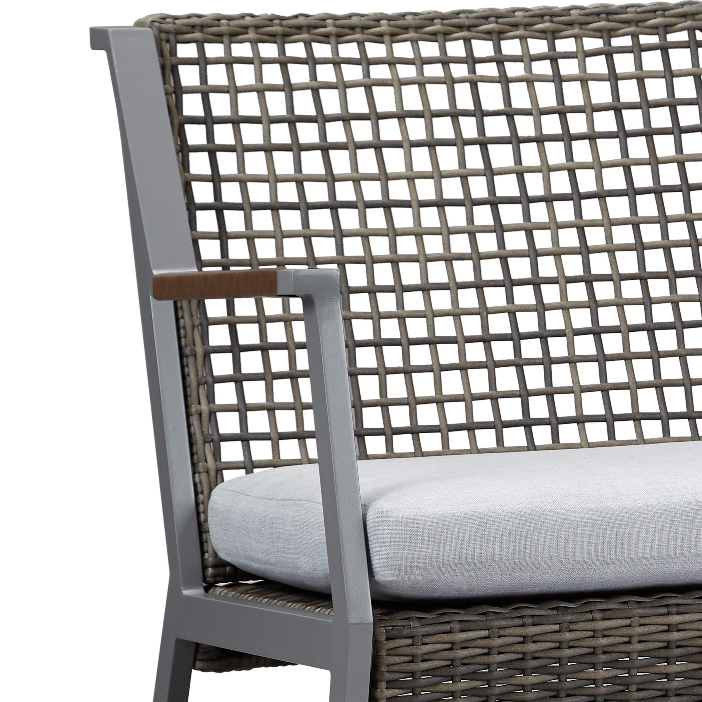 Real Flame Calvin Outdoor Two Seat Rocker, Loveseat, Powdered Aluminum Frame with Resin Wicker Weave