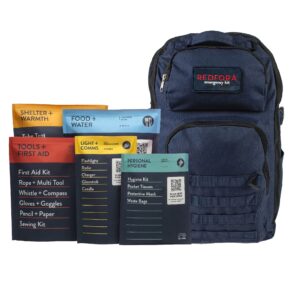 complete earthquake bag - most popular emergency kit for earthquakes, hurricanes, floods + other disasters (2 person, 3 days, blue bag) (2 person)