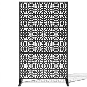 veradek outdoor privacy screen series - block privacy screen set w/stand (65% privacy) | made from durable materials; easy set-up | modern décor for patio privacy, room divider, fences