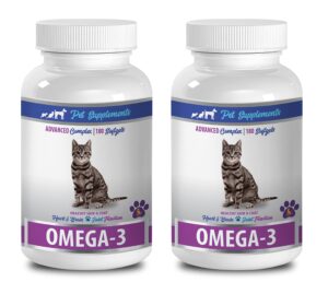 pet supplements omega-3 cat - omega 3 - for cats - heart brain and joint function - softgels - cat omega 3 fatty acids - 2 bottle (360 softgels)