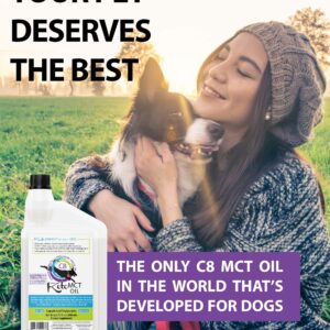 C8 MCT Oil Keto Friendly Sourced from Coconut Oil for Dogs - Human Grade, 32 oz, Developed in USA by PhD Nutrition