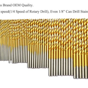 60Pcs Drill Bits Set 1/8 1/16 3/64 5/64 3/32 7/64 Micro Drill Twist Drill Bit Set Jobbers Length Mini Micro Drill Perfect Use for Steel Wood Plastic Aluminum Alloy