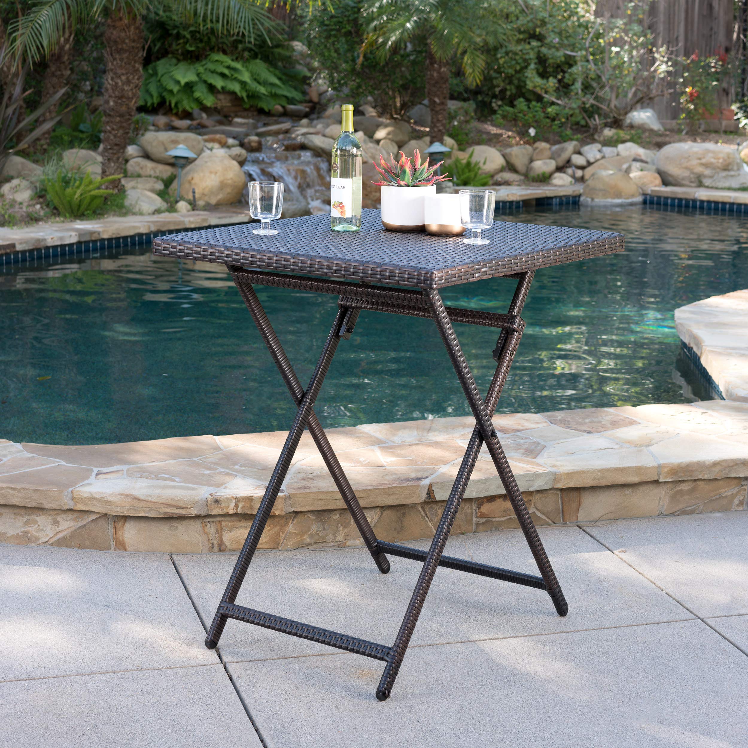 Christopher Knight Home Margarita Outdoor Wicker Bar Table, Multibrown