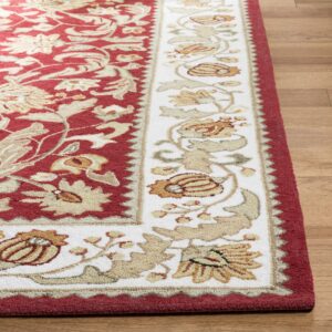 SAFAVIEH Easy Care Collection 6' x 9' Red / Ivory EZC101C Hand-Hooked Oriental Area Rug