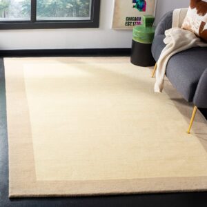 safavieh himalaya collection area rug - 8' x 10', ivory & beige, handmade wool, ideal for high traffic areas in living room, bedroom (him587b)