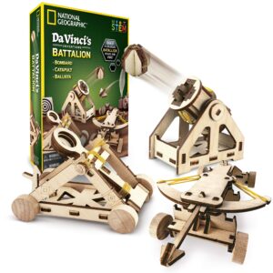 National Geographic Da Vinci Model Kit - Catapult Kit for Kids, 3D Puzzle Building Toy for Boys and Girls, Wood Building Kit for Kids, A Great STEM Project, Engineering Model Kit (Amazon Exclusive)