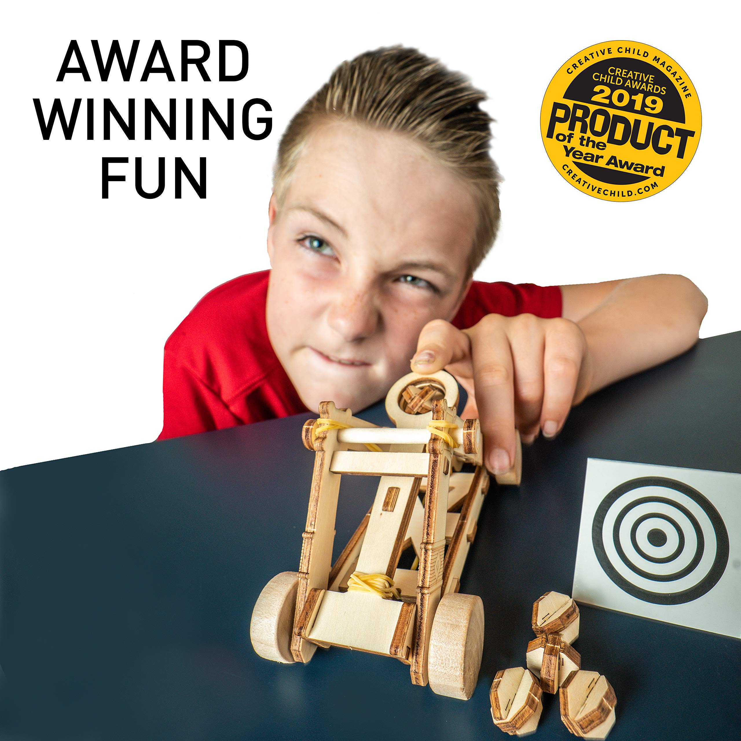 National Geographic Da Vinci Model Kit - Catapult Kit for Kids, 3D Puzzle Building Toy for Boys and Girls, Wood Building Kit for Kids, A Great STEM Project, Engineering Model Kit (Amazon Exclusive)