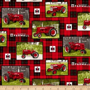 sykel enterprises multi farmall tractor patch allover fabric by the yard