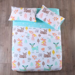 Queen Linens 100% Cotton Sheets Kids Twin Sheets for Kids Girls Boys Teens Deer (Full)