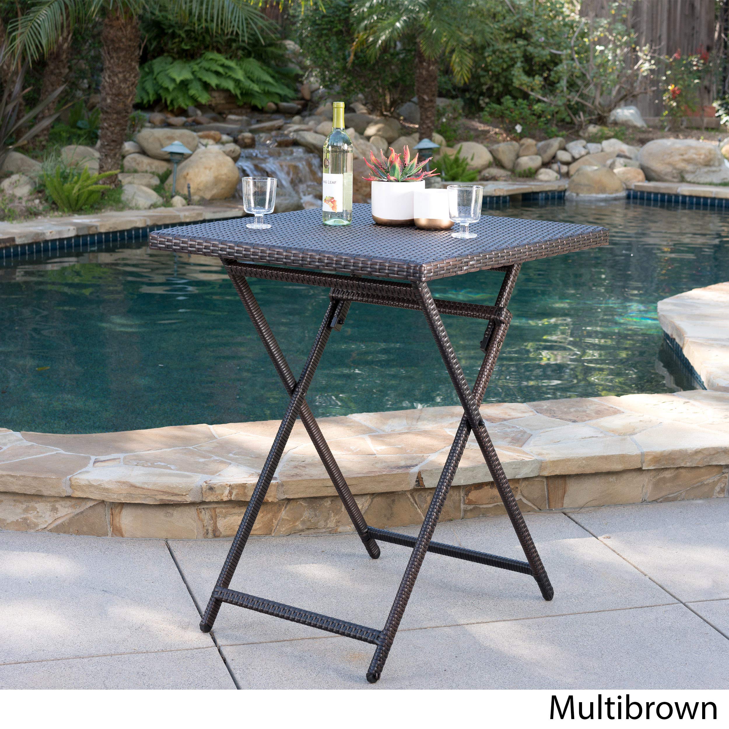 Christopher Knight Home Margarita Outdoor Wicker Bar Table, Multibrown