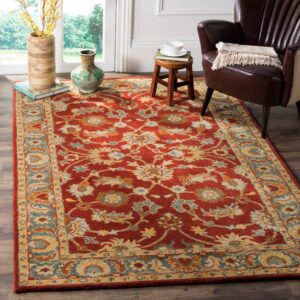 safavieh heritage collection 8' x 10' red/blue hg403a handmade traditional oriental premium wool area rug