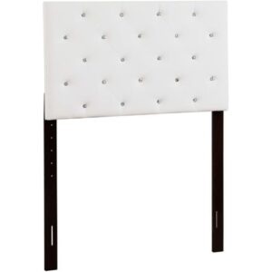 glory furniture super nova faux leather upholstered twin headboard in white