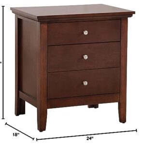 Glory Furniture Hammond 3 Drawer Nightstand in Cappuccino