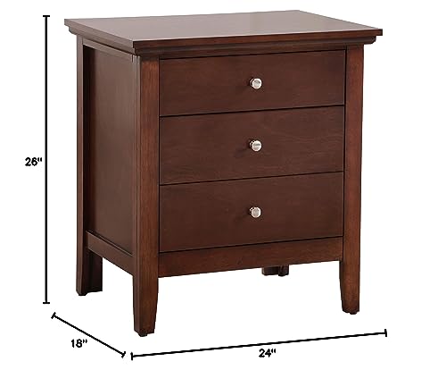 Glory Furniture Hammond 3 Drawer Nightstand in Cappuccino