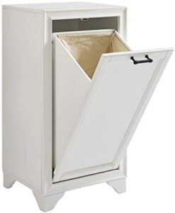 crosley furniture tara laundry hamper with linen sorting bag, bathroom storage and organization, vintage white