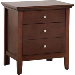 glory furniture hammond 3 drawer nightstand in cappuccino