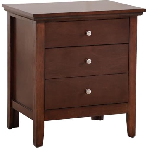 Glory Furniture Hammond 3 Drawer Nightstand in Cappuccino