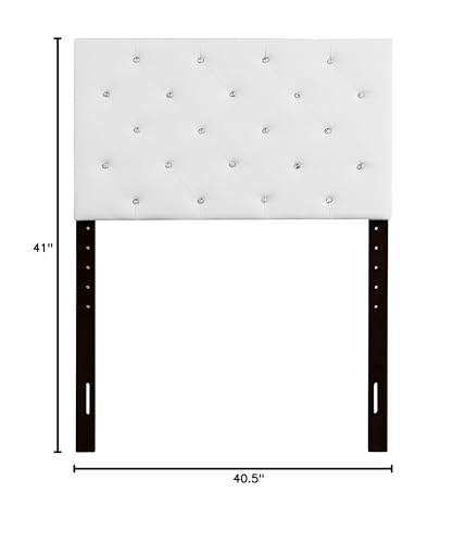 Glory Furniture Super Nova Faux Leather Upholstered Twin Headboard in White