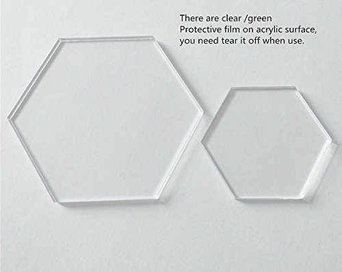 Clear Acrylic Laser Cut Hexagon Sheet, Hexagon Place Cards for Table Numbers, Guest Name, Food Signs and Special Event Decoration and DIY Accessory (3.0")