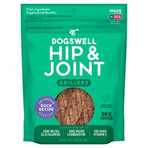 dogswell hip and joint grain-free duck grillers for dogs, 10 ounces, model: 842188