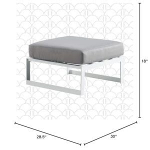 Elle Decor Modern Mirabelle Outdoor Patio Modular Furniture Collection, White or Gold Frame, Ottoman, White