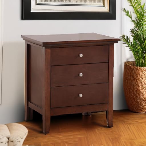 Glory Furniture Hammond 3 Drawer Nightstand in Cappuccino