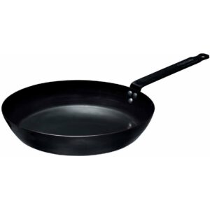 browne foodservice 573738 thermalloy black carbon steel fry pan, 7.8" size