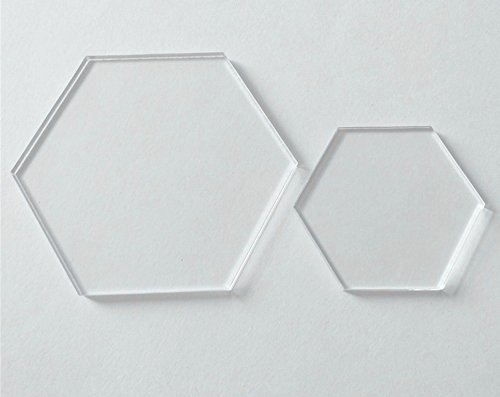 Clear Acrylic Laser Cut Hexagon Sheet, Hexagon Place Cards for Table Numbers, Guest Name, Food Signs and Special Event Decoration and DIY Accessory (3.0")