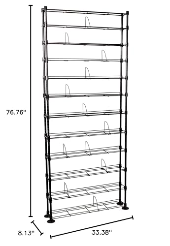 Atlantic Maxsteel 12 Tier Shelving - Heavy Gauge Steel Wire Shelving for 864 CD/450 DVD/Blu-Ray/Games in Gunmetal,38408071