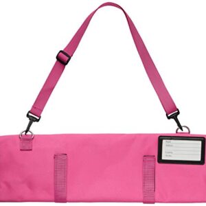 Mercer Culinary 7-Pocket Knife Roll Storage Bag, Pink