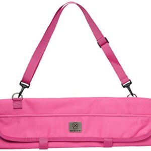 Mercer Culinary 7-Pocket Knife Roll Storage Bag, Pink