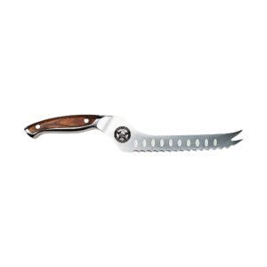 Ergo Chef Guy Fieri Knuckle Sandwich Off-Set 6-Inch Serrated Utility Knife, Premium High Carbon 7CR17MoV Stainless Steel Blade, Custom Style Prong Tip, Ergonomic Pakkawood Handle