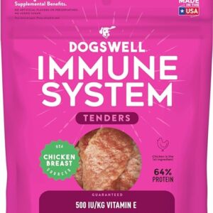 DOGSWELL Immunity & Defense, Flaxseed Oil, Turmeric, Vitamin E & A, Healthy Aging, Chicken Tenders 15 oz