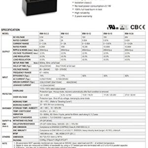 Industrial Open Frame 10.2W 12V 0.85A IRM-10-12 Meanwell AC-DC SMPS IRM-10 MEAN WELL Switching Power Supply