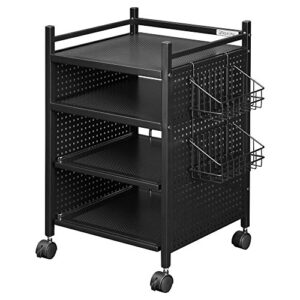 bauhutte bhs-380g-bk game console storage rack, slider type, black, 15.6 x 14.6 x 24.2 inches (39.5 x 37 x 61.5 cm)