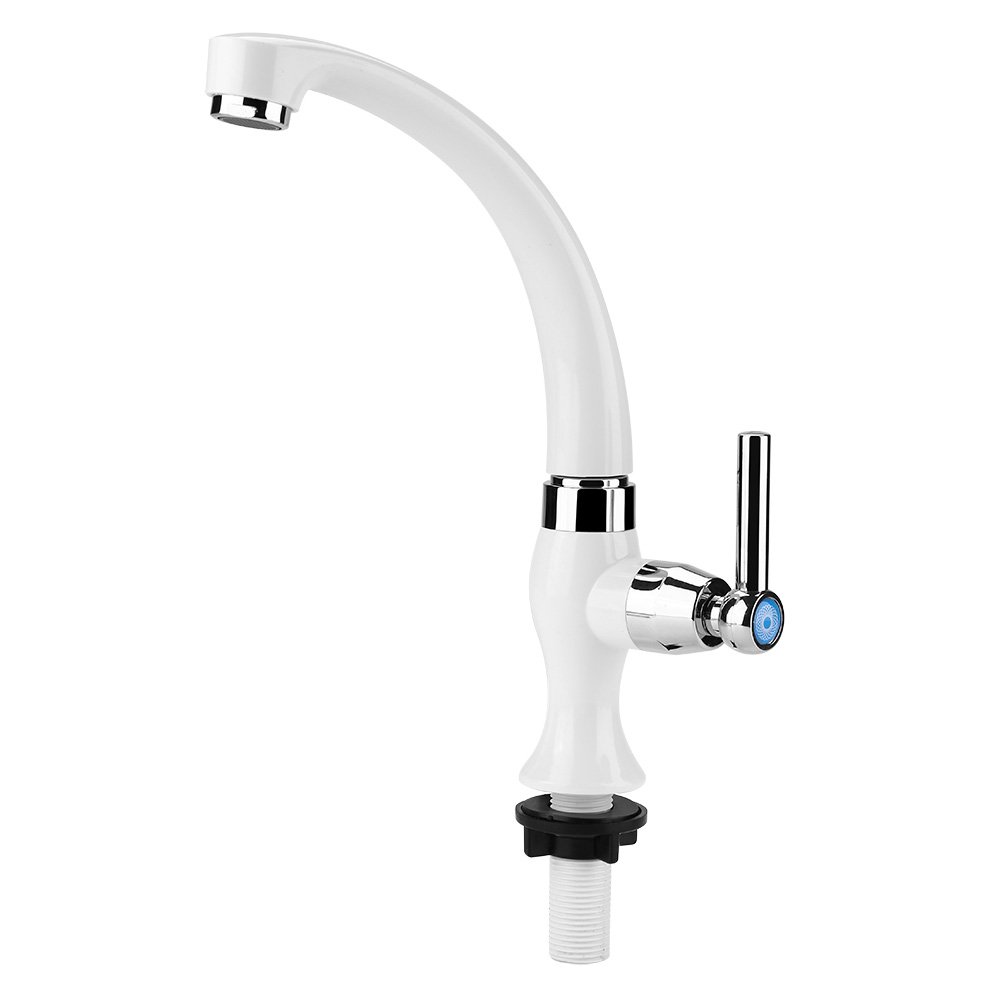 Kitchen Sink Faucet Single Handle Cold Faucet Water Faucet Water Tap for Kitchen Sink Bathroom Basin Bathtub Mop Pool G1/2 ABS Plastic (Straight Handle)