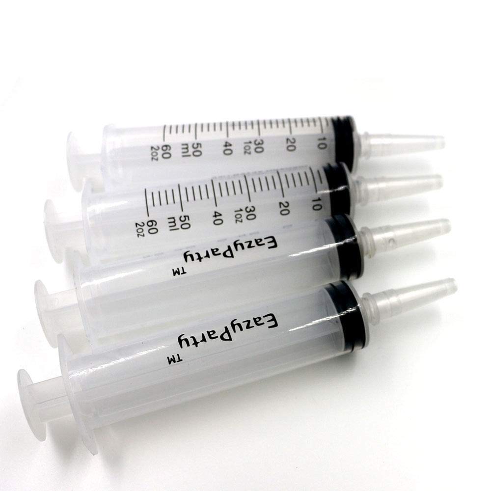 Jello Party Syringes with 5 Extra Caps, 30 Pack Reusable 2oz Plastic Party Syringes, and Cleaning Brush,great for filling Jello, Pudding, Patrick's Day, Graduation party