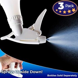 Leak-Free Chemical Resistant 360 Degree Spray Head 3 Pack. Bottles NOT Included. Industrial Sprayer Works Even Upside Down! 9 1/4 Dip Tube for Auto Car Detailing, Window Cleaning and Janitorial Supply