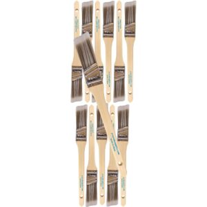 12pk 1 inch angle brush premium wall/trim house paint brush set great for professional painter and home owners painting brushes for cabinet decks fences interior exterior & commercial paintbrush.