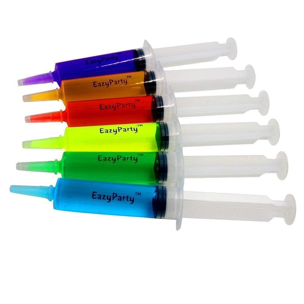 Jello Party Syringes with 5 Extra Caps, 30 Pack Reusable 2oz Plastic Party Syringes, and Cleaning Brush,great for filling Jello, Pudding, Patrick's Day, Graduation party