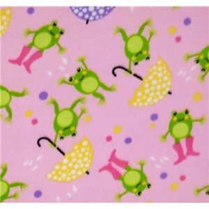 premium anti-pill rain frog candy pink fleece a46